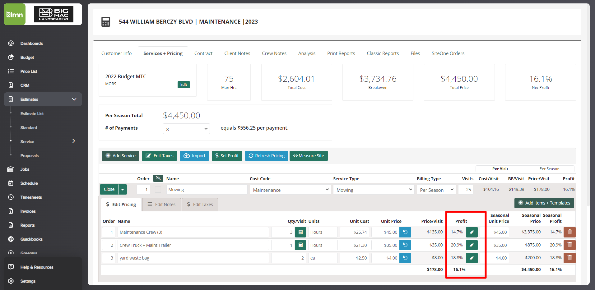 Estimating: Troubleshooting – LMN