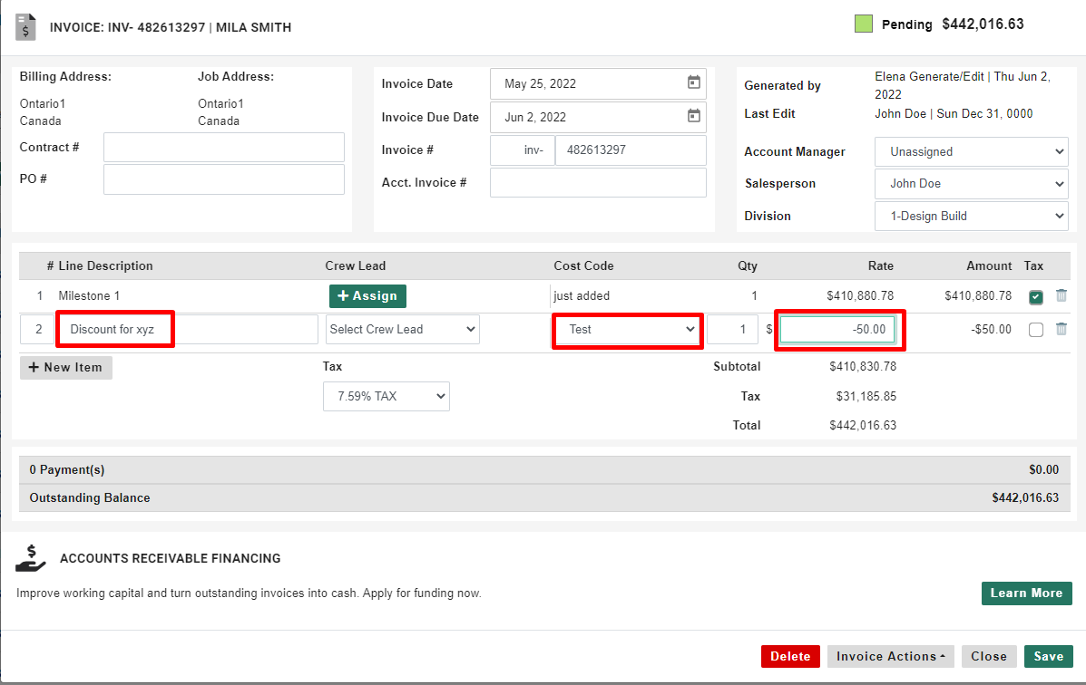 Invoices: Payments – LMN